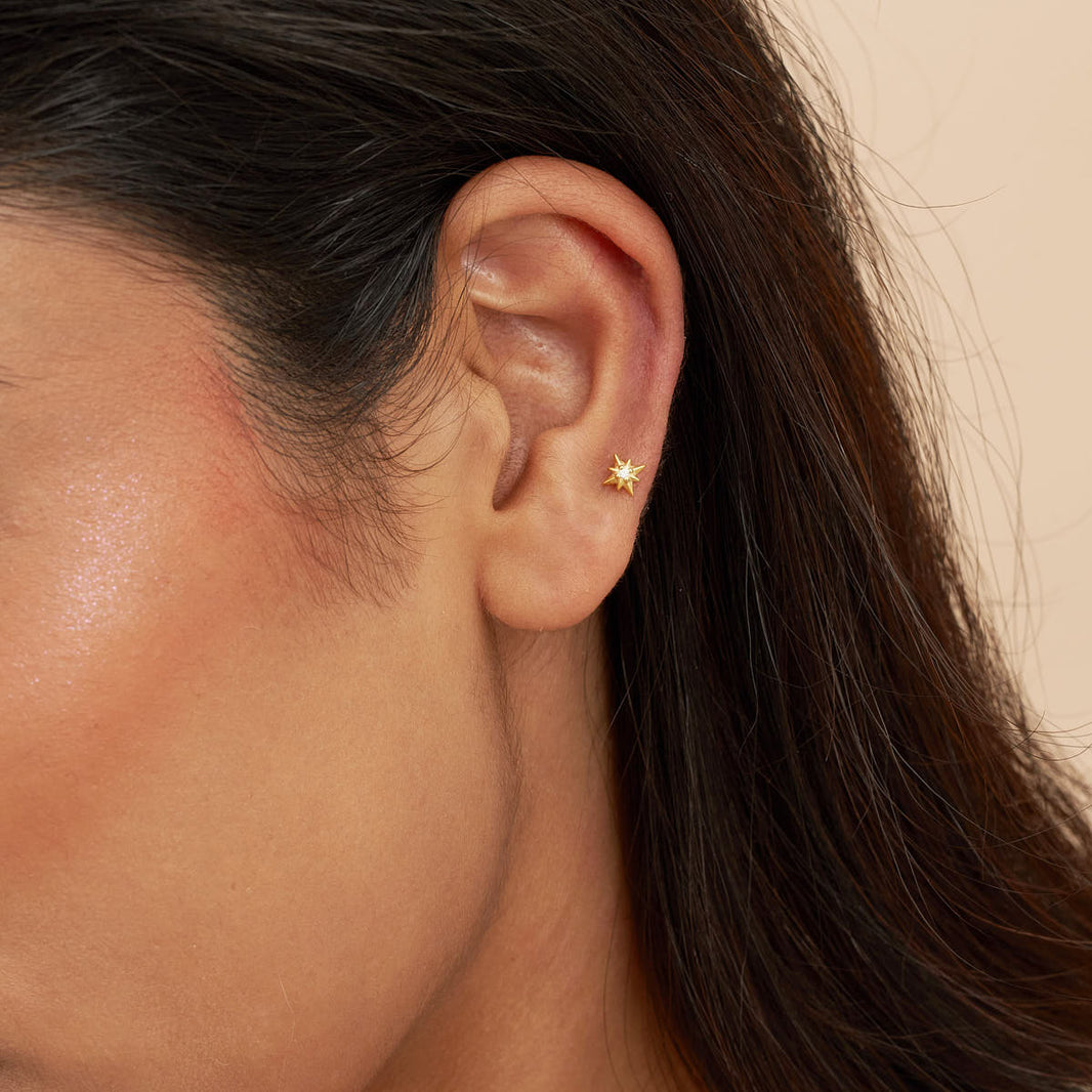 Flat Back Stud Earrings for Piercings | LÉA Jewels