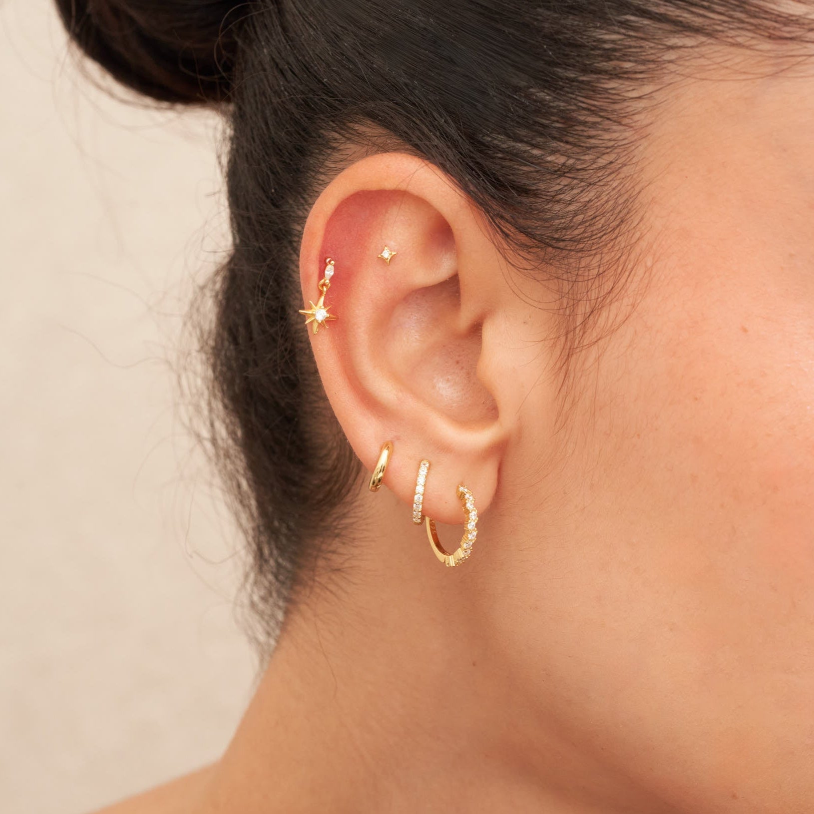 Flat Back Stud Earrings for Piercings | LÉA Jewels